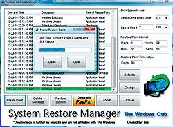 Bangkok Post - Manage your restore points