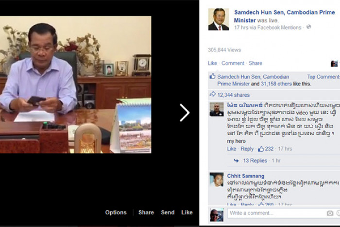 Bangkok Post - Cambodia's Hun Sen turns to Facebook video for more 'likes'
