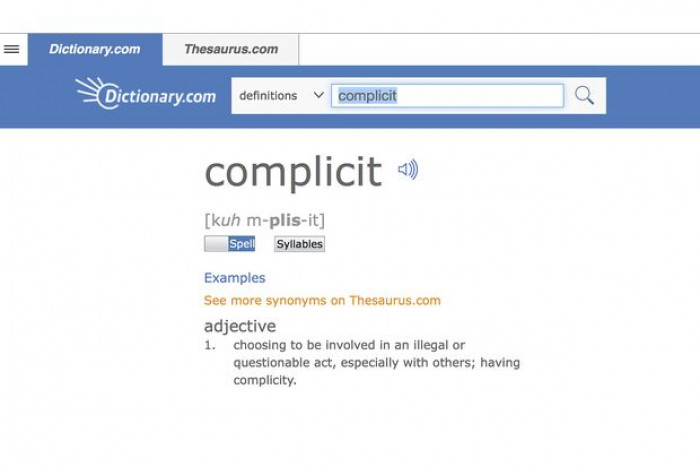 Bangkok Post - Dictionary.com chooses 'complicit' as word of the year