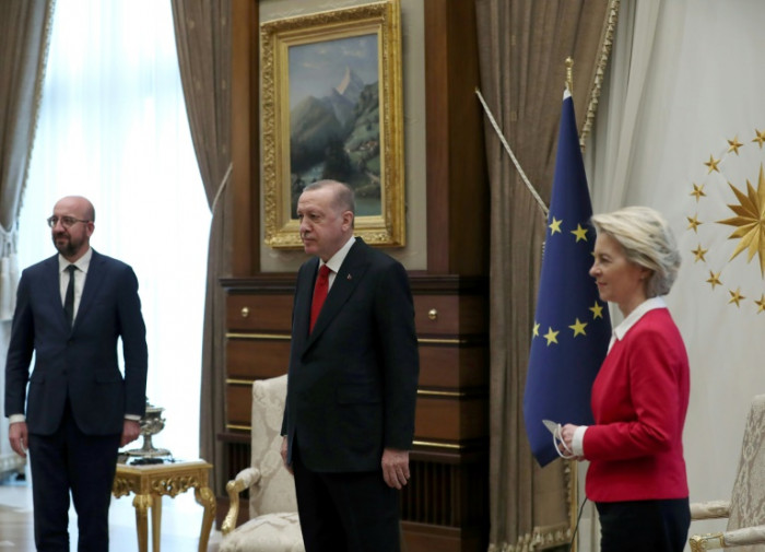 Bangkok Post - EU chiefs press Erdogan on rights while stressing better ...