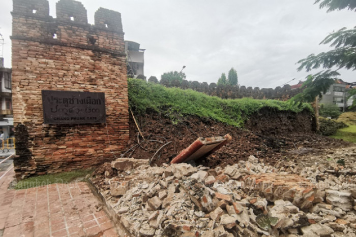 Chiang Mai city wall collapses after heavy rain Bangkok Post Learning ...