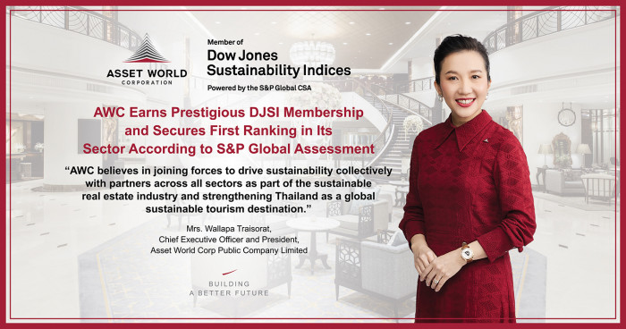 Bangkok Post - AWC Earns DJSI Membership and Secures Top Rank in S&P Global Assessment