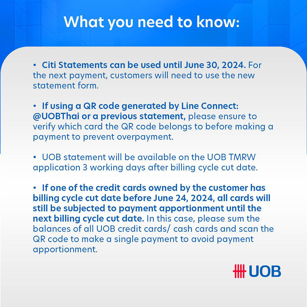 Bangkok Post - Decommission of Payment Apportionment for UOB Credit ...