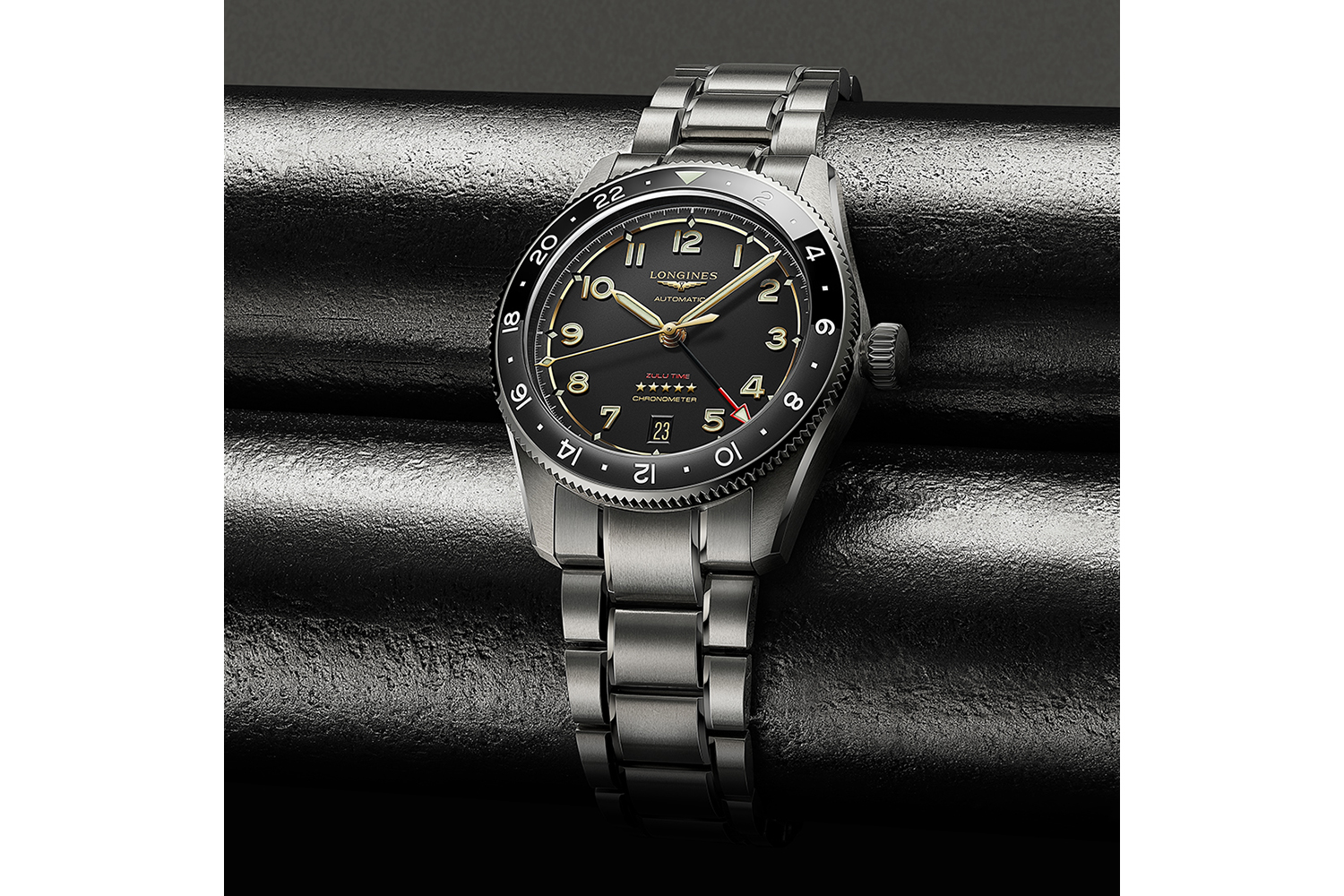 Bangkok Post - The LONGINES SPIRIT FLYBACK adorned with gold