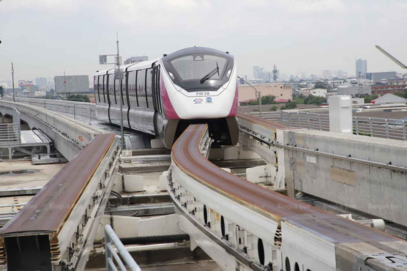 Bangkok Post - Pink Line partially suspends service in Nonthaburi