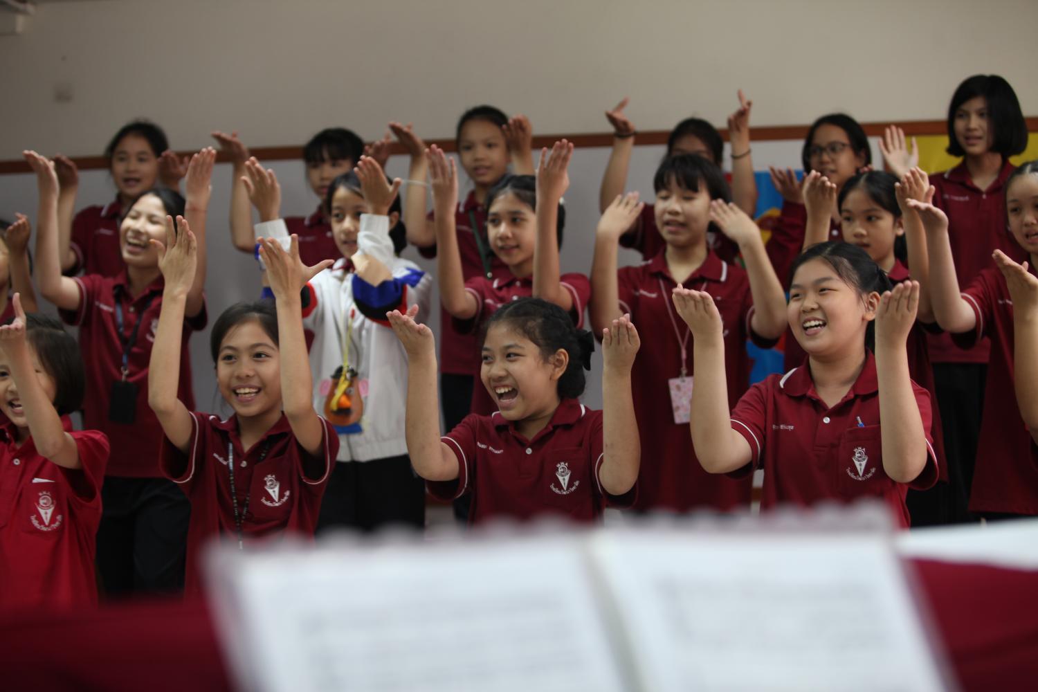 Bangkok Post - Students singing songs of celebration